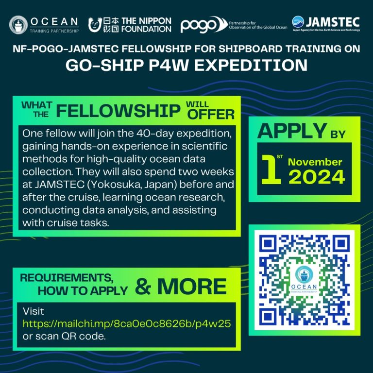 Training Call: NF-POGO-JAMSTEC Fellowship on GO-SHIP P4W | Partnership ...